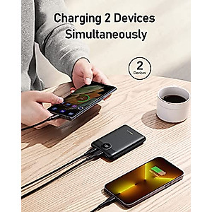 VEEKTOMX Mini Power Bank 10000mAh, Small Portable Charger with PD 3.0 & QC 3.0, 22.5W USB C Fast Charge Ultra-Compact Battery Pack, Dual Output Competible with iPhone, Sumsang, iPad