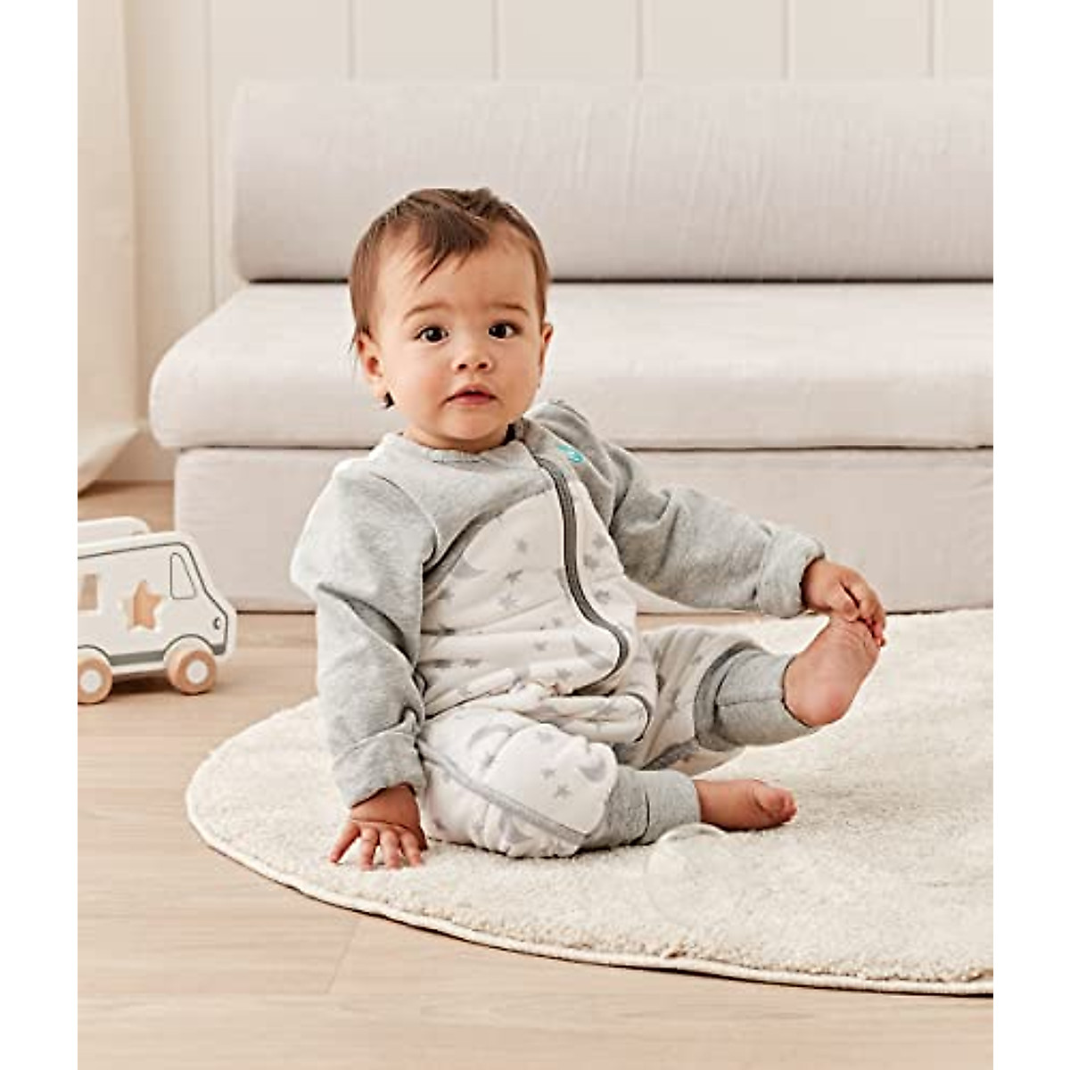 Love to Dream Warm Baby Sleep Suit (12-24 Mo), Super Soft Temp Regulating Sleeping Sack, 2.5TOG Warm Wearable Blanket, White