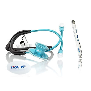 MDF Instruments, Acoustica Lightweight Stethoscope for Doctors, Nurses, Students + MDF LUMiNiX Illuminator Medical Professional Diagnostic Penlight