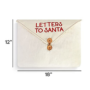 DEMDACO Letters to Santa White and Red 12 x 18 Inch Pocket Christmas Throw Pillow