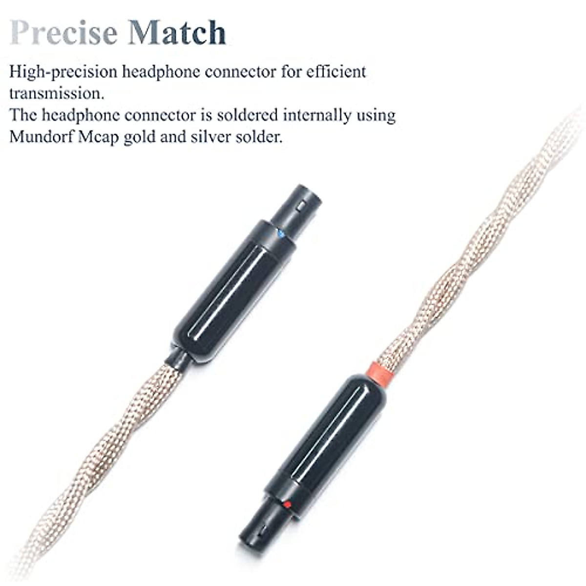 FSIjiangyi HD800 Cable HD800s Balanced Cable HD820 Cable 6N Single Crystal Copper Braid Headphones Cable for Sennheiser HD800s Cable HD820 HD800 Replacement Cable (4.4mm Plug)