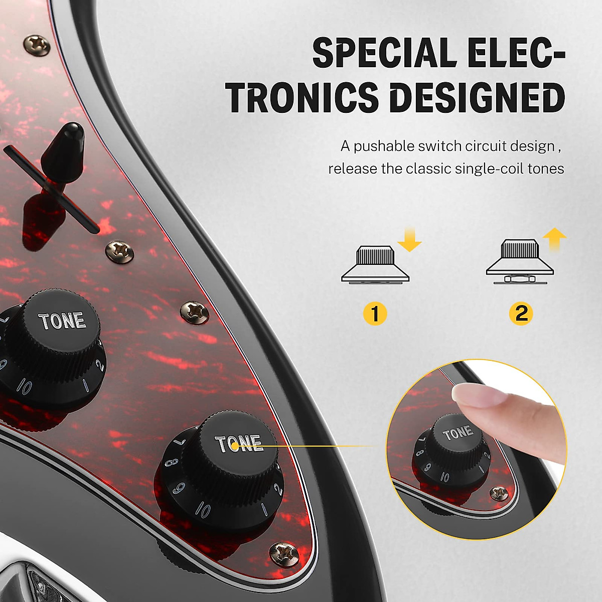 Donner 39 Inch Electric Guitar, Designer Series DST-200 Stylish Solid Body Electric Guitar for Beginner Intermediate & Pro Players, Single Coil Split System, Bonus Bag, Cable, Strap