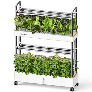 Ahopegarden Indoor Garden Hydroponics Growing System, 60 Pods Vertical Garden with LED Grow Light - Plant Germination Kit Aeroponic Veggie Flower Fruit Growth with Smart Socket & Pump System