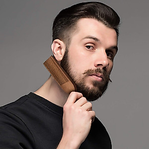 2 Pieces Wooden Comb Afro Pick Hair Lift Combs Beard Pick Natural Wood Volumizing and Styling Tool Non-Static Comb Long Tooth Detangling Accessories for Women Men Thick, Coarse, Curly Hair