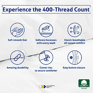 California Design Den King Size Duvet Cover Set, 400 Thread Count 100% Cotton Sateen, Soft Luxury Sateen Weave Comforter Cover and Two Pillow Shams, Button Closure and Corner Ties (Pink, King)