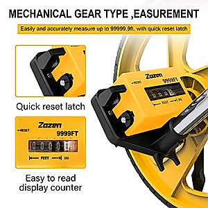 Zozen Distance Measuring Wheel in Feet and Inches, Collapsible Measure Wheel Imperial Industrial Measuring Wheel with Backpack and Tape Measure