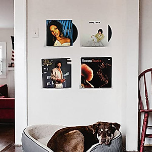 Acrylic Record Shelf,Clear Wall Mount Album Shelf and LP Display Rack for Records Collector, Acrylic Record Wall Mount Sturdy Mini, Show Off Records, 6Pcs