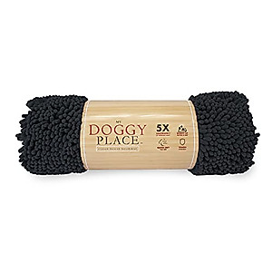 My Doggy Place - Microfiber Door Mat - Soft and Plush Pet Mat for Every Room of The House - Dirt and Water Absorbent Mat - Washer & Dryer Safe Non-Slip Mat - Charcoal - M - 31 x 20 in