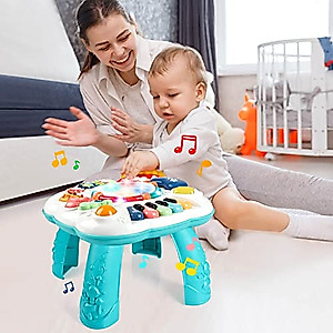 BACCOW Baby Toys, Activity Table for Baby 6 to 12-18 Months, Learning Musical Toddler Toys for 1 2 3 Year Old Boys Girls Gifts
