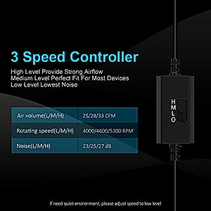 ELUTENG 40mm USB Fan with 3 Speed Control USB Ventilator 5V Max 5300RPM High Flow VR Cooling Fan Compatible for Receiver DVR Playstation Xbox Computer Cabinet Cooling