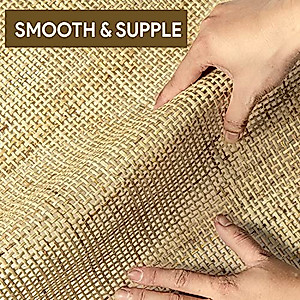 LUSYDECO 24" Width Square Rattan Cane Webbing Roll for Caning Projects Rattan Woven Roll Wardrobe Shoe Square Mesh Material for Cabinet & Door (5 Feet)