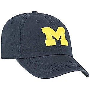 Top of the World Michigan Wolverines Men's Relaxed Fit Adjustable Hat Team Color Primary Icon, Adjustable