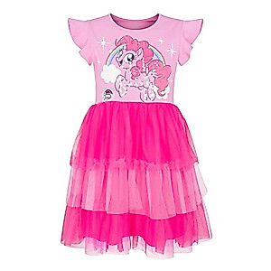My Little Pony Dress - Pinkie Pie Sequin Party Dress for Little and Big Girls 4-16, Pink, Small