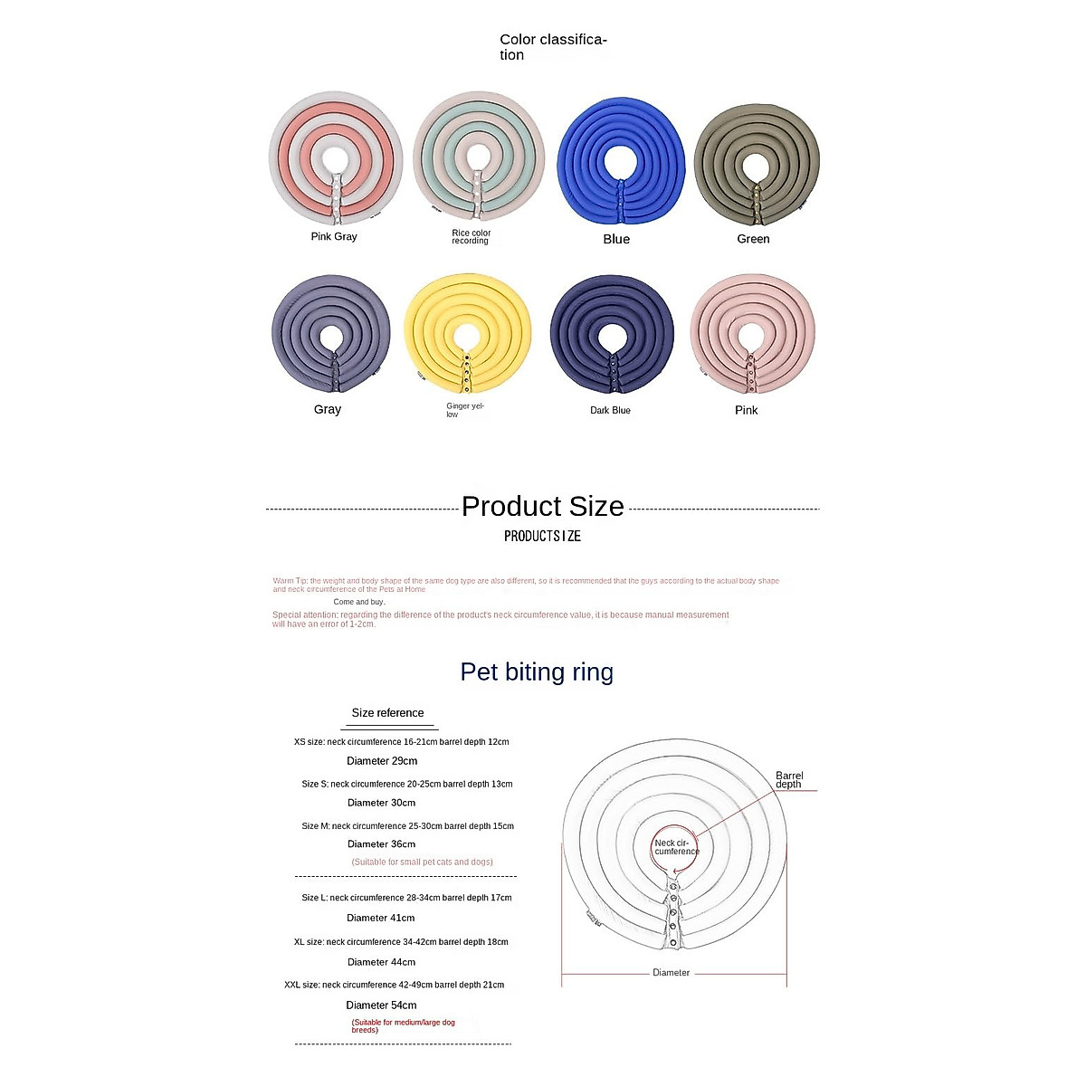 Dog Cone Collar, Inflatable Dog Neck Donut Collar Alternative After Surgery, Soft Protective Recovery Cone for Small Medium Large Dogs and Cats Puppies - Alternative Collar (Dark Blue,XL)