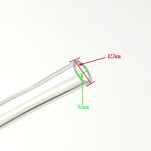 BXQINLENX 3/8" X 1/2" (9.5X12.7mm) Water Cooling Tubing Hose for PC CPU CO2 Laser Computer Water Cooling System 3.3FT (1M)(Clear)