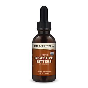 Dr. Mercola Organic Digestive Bitters, 1 Bottle (2 fl oz.), Supports Normal Digestion and Overall Gastrointestinal Health*, Non GMO, Soy Free, Gluten Free, USDA Organic