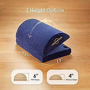 Foot Rest for Under Desk at Work, Ergonomic Memory Foam Foot Stool Cushion for Home Office, Gaming, Computer - Adjustable 2 Heights Under Desk Footrest with Breathable Washable Cover by AMERIERGO