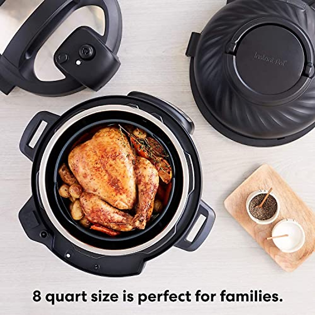 Instant Pot Duo Crisp 11-in-1 Air Fryer and Electric Pressure Cooker Combo with Multicooker Lids that Air Fries, Steams, Slow Cooks, Sautés, Dehydrates, & More, Free App With Over 800 Recipes, 6 Quart