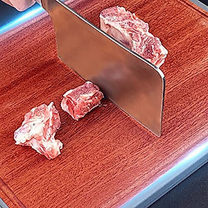 GULRUH Wood Cutting Boards for Kitchen, Cutting Board for Kitchen, Double-Sided Chopping Board with Handle- Stainless Steel and Plastic for Meat Vegetable Fruit-Juice Grooves with Easy Grip Handles –