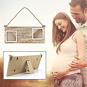 Baby’s First Sonogram Frame,Sonogram Ultrasound Frame for Two Scan Photo Keepsake Frame Gift for Pregnant Mom to be (Love At First Sign) (Love At First Sign)