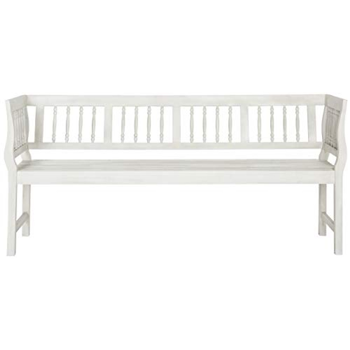 Safavieh PAT6732C Outdoor Collection Brentwood Bench, Antique/White