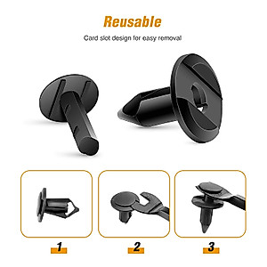 GOOACC 40PCS Nylon Bumper Fastener Rivet Clips 8mm for GM 21030249 Ford N807389S & Chrysler 6503598 Automotive Assembly Expansion Screws Kit