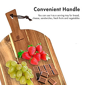 Evolving Decor Acacia Wood Cutting Board, Wooden kitchen chopping board for Bread, Cheese, fruits and vegetables, Semicircle (15 x 9 1/2 x 1/2) Adds Style to your kitchen
