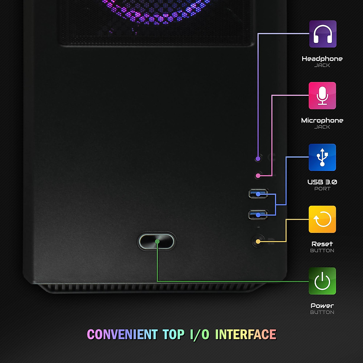 Periphio Chimera Prebuilt RGB Gaming Computer | Intel Six Core i5-10400 4.3GHz | GeForce RTX 3050 8GB | 16GB DDR4 RAM | 500GB NVMe M.2 SSD + 1TB HDD | Windows 10 Gaming PC | 5G-WiFi + Bluetooth 5.0