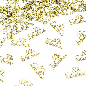 Happy Birthday Party Table Confetti Glitter Gold 50 and Fabulous Table Scatter Decorations for 50 Years Old Birthday/Wedding Anniversary Party Favor Decor Supplies 100PCS