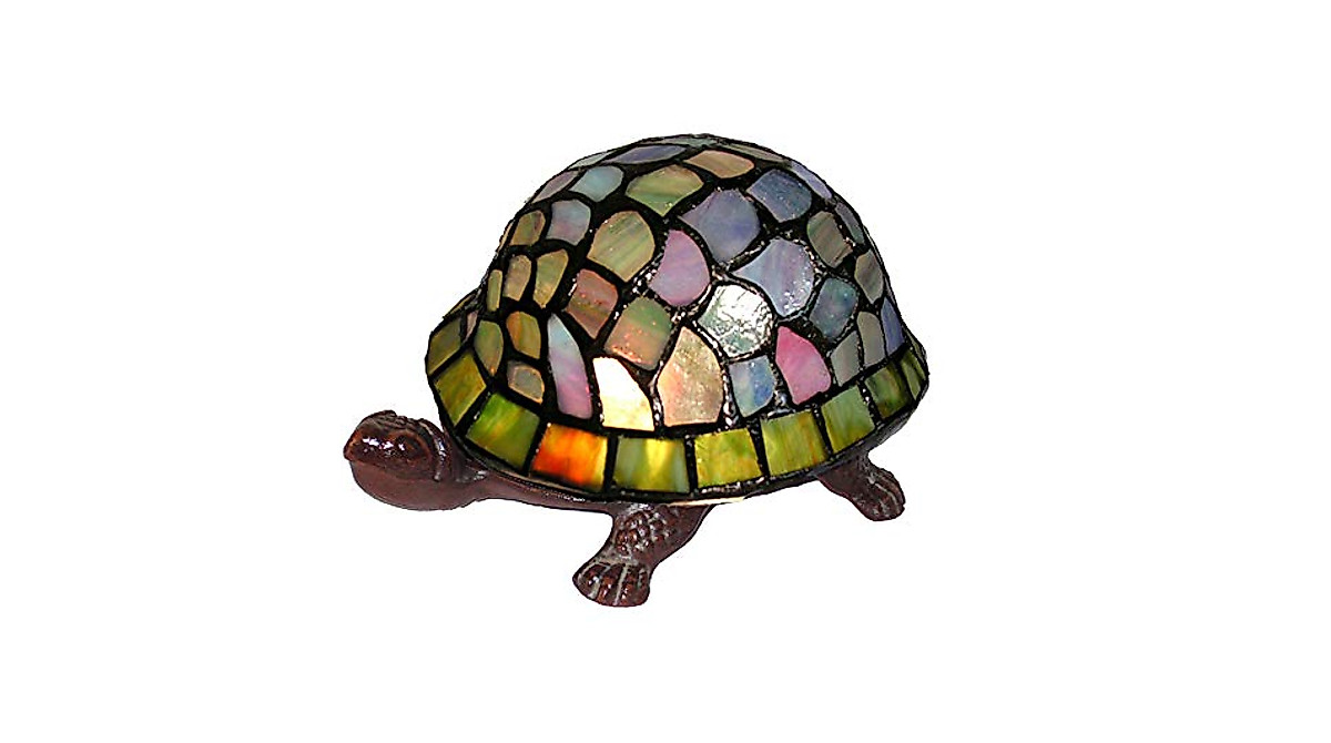 Stylish Tiffany-Style Turtle Accent Lamp - Warehouse of Tiffany