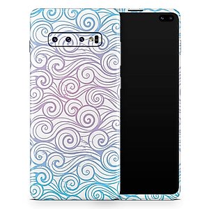 DesignSkinz Vivid Blue Gradiant Swirl Protective Vinyl Decal Wrap Skin Cover Compatible with The Samsung Galaxy S20 (Screen Trim & Back Glass Skin)