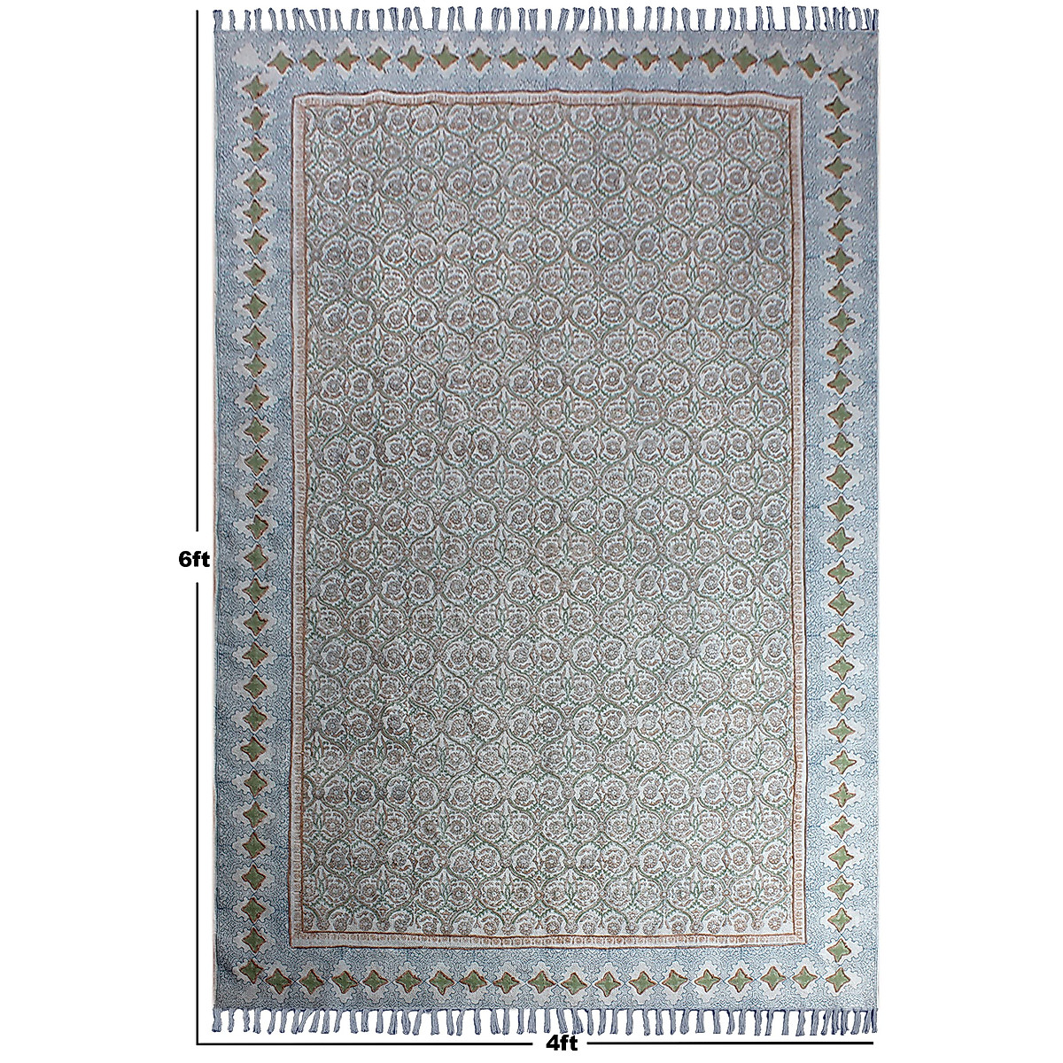 Boho Rug Area Rug Brown & Grey Handmade Dhurrie Rug Flat Weave Outdoor Beach Yoga Carpet Kilim Rugs for Bedroom Bathroom Lounge, Laundry Room 60x90 cm (2x3 Feet)