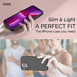 Case [3 in 1 for iPhone 14 Pro Max, Slim & Light Silicone TPU Shockproof with Soft Anti-Scratch Microfiber Lining [Included Screen Protector + Camera Protector] 6.7 Inch (Gray)