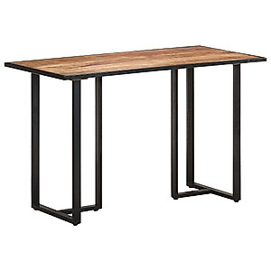 YPWRENH Rectangular Wooden End Table Dining Table 47.2" Rough Mango Wood for Dining Room, Kitchen or Living Room