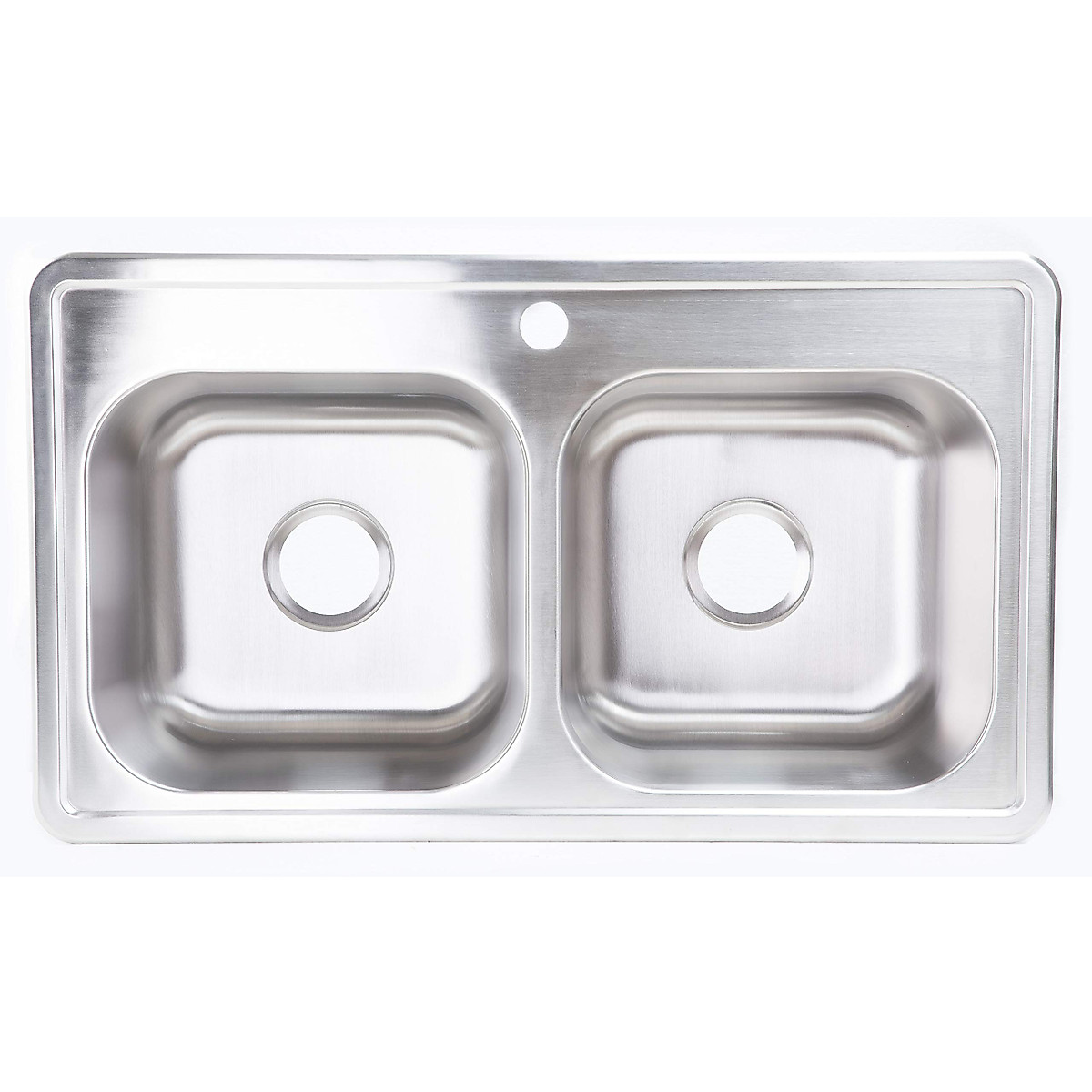 ZUHNE 33x19 Kitchen Sink Drop In for Mobile Homes, Stainless Steel Deep Double Bowl