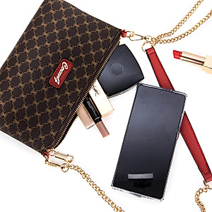 Chain Strap Small Crossbody Cellphone Purse for Women, Card Slots Clutch Shoulder Phone Bags (Red)