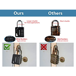 DELSWIN Combination Lock, 4 Digit Locker Lock Small Combo Lock with Name Tags for Gym School, Number Code Padlock for Outdoor Shed Fence (2Pcs)
