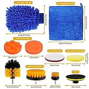 Brynnl 26 Pcs Car Cleaning Kit, Perfect Interior Car Cleaning Kit Car Detailing Kit for Automotive Cleaning Wheels, Dashboard, Interior, Exterior, Leather, Air Vents, Emblems