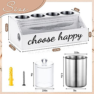 Nuenen Hair Tool Organizer White Hair Dryer Holder Choose Happy Blow Dryer Holder Hair Supply Storage Organizer Wood Curling Iron Holder Hair Accessories Product Styling Tools Organizer for Bathroom