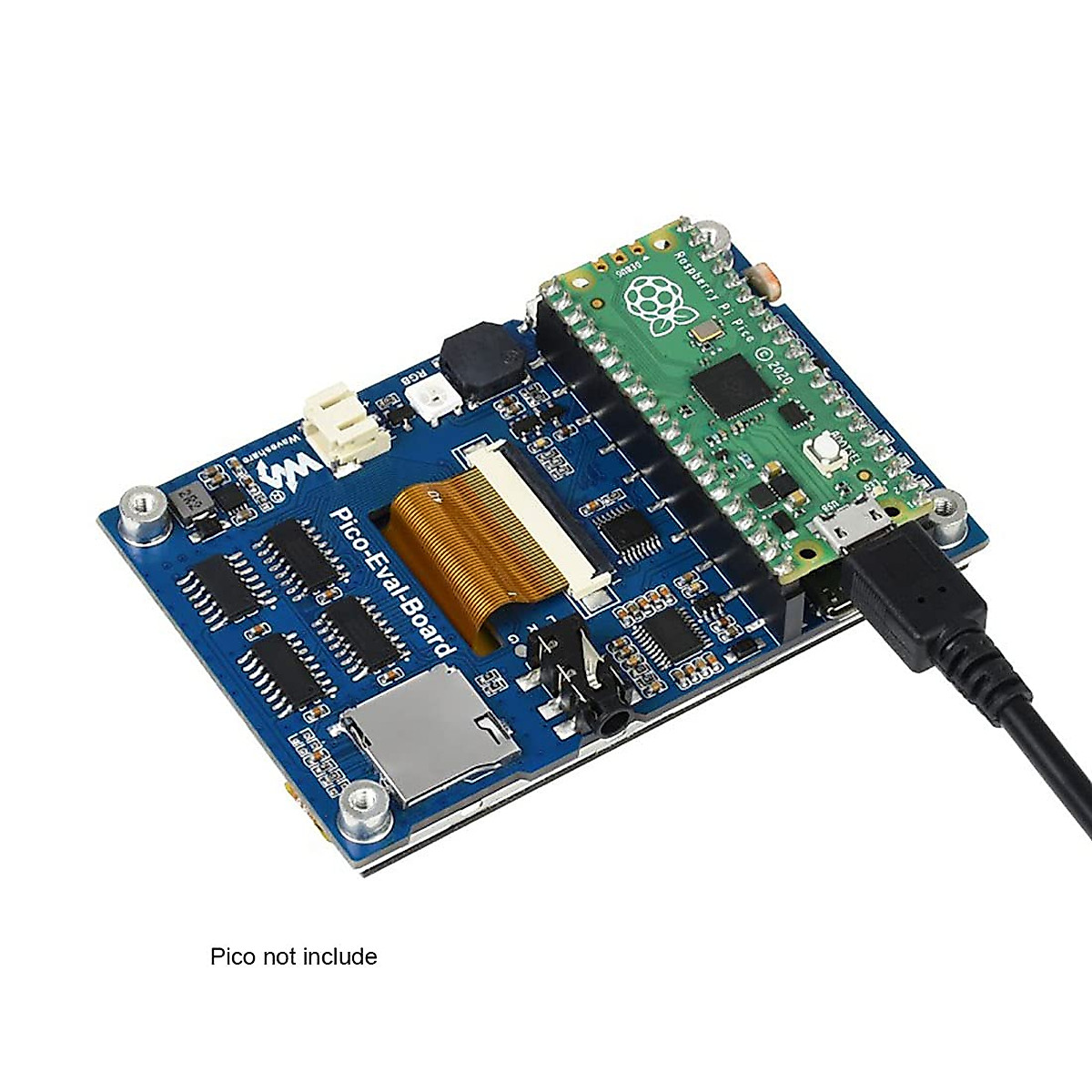 Overall Evaluation Board Designed for Raspberry Pi Pico,65K Colorful IPS Touch Screen, Misc Onboard Components for Easily Evaluating The RP2040