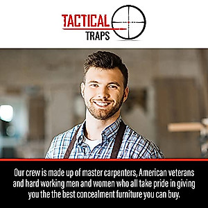 Tactical Traps Rustic Coatrack Hidden Storage with Trap Door | Compact Storage with RFID Lock | Easy Installation | Hidden 2nd Amendment Item Compartment | 36” X 15” X 5 ¾” I Dark Walnut