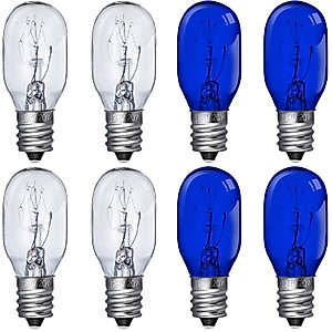 8 Pieces Lighted Make Up Mirror Bulbs 20W Replacement Bulbs for Double Sided Illuminated Mirror (Blue, Clear)