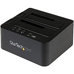 StarTech.com Standalone Hard Drive Duplicator, External Dual Bay HDD/SSD Cloner/Copier, USB to SATA III Docking Station