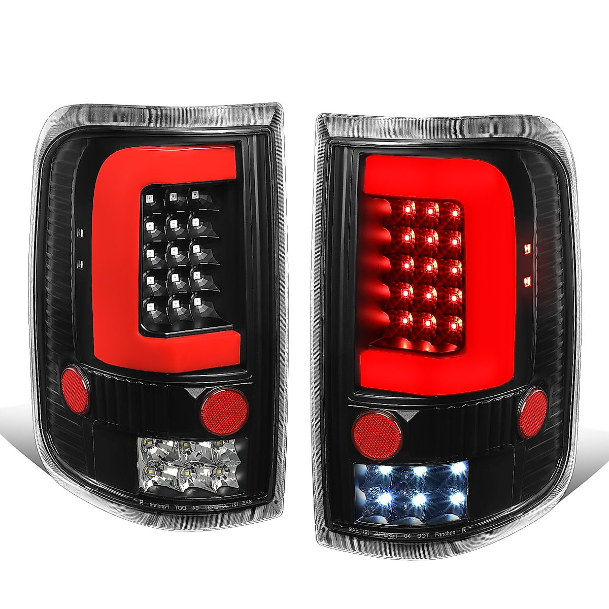 DNA MOTORING TL-F15004-LED-RD3D-BK-G2 LED 3D Tail Light Assembly Driver & Passenger Side [Compatible with 04-08 Ford F150 Lobo]
