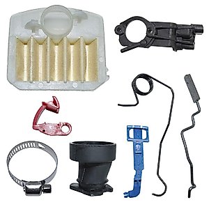 AUMEL Throttle Choke Rod Intake Flange Air Filter Kit For Husqvarna 340 345 346XP 350 353 Chainsaw 537024002, 503889201