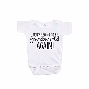 7 ate 9 Apparel Pregnancy Announcement Onepiece - Grandparents Announcement, White, 0-3 Months