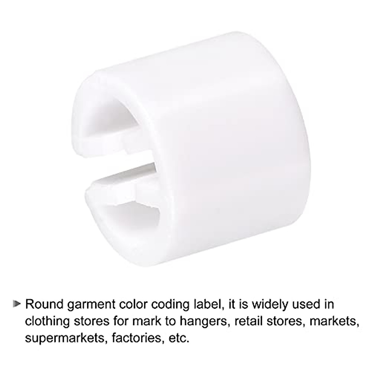 MECCANIXITY Clothes Hanger Marker Blank Fit 3.5mm Rod for Garment Color Coding White Count 100