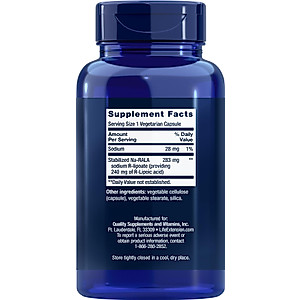 Life Extension Super R-Lipoic Acid 240 mg, 60 Vegetarian Capsules (Pack of 2)