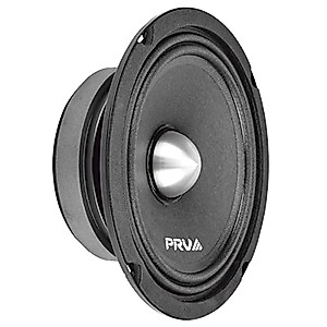 PRV AUDIO 2X 6MR250B-4 Slim Midrange 6.5" Shallow Bullet Speakers 250 Watts 4 Ohm, Slim Mount Car Audio Bullet Loudspeaker Compact for Doors with 1 Exclusive Lanyard (2 Speakers)