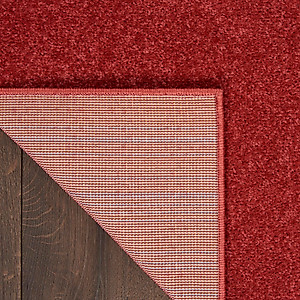 Nourison Essentials Indoor/Outdoor Brick Red 9' x 12' Area Rug, Easy Cleaning, Non Shedding, Bed Room, Living Room, Dining Room, Backyard, Deck, Patio (9x12)